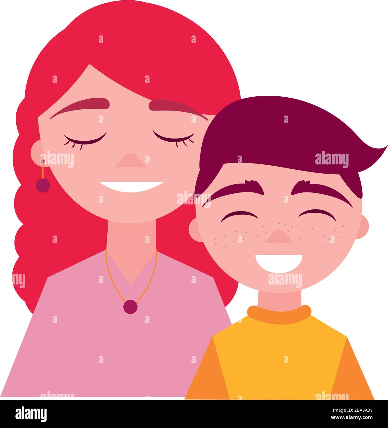 mother day mom and son characters flat style Stock Vector Image & Art ...