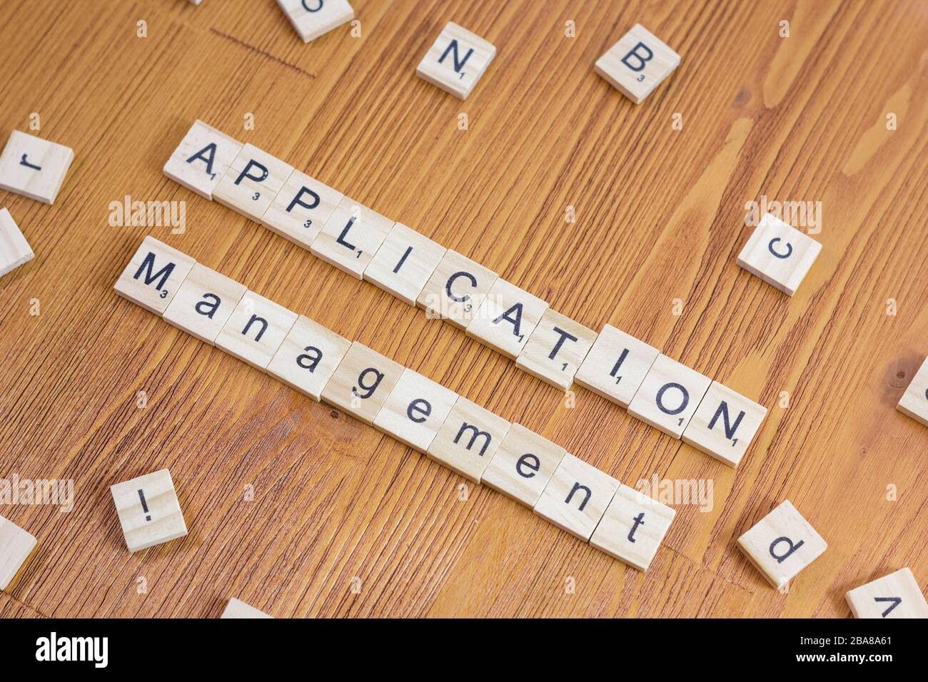 Word or phrase Application Management made with scrabble letters, great ...
