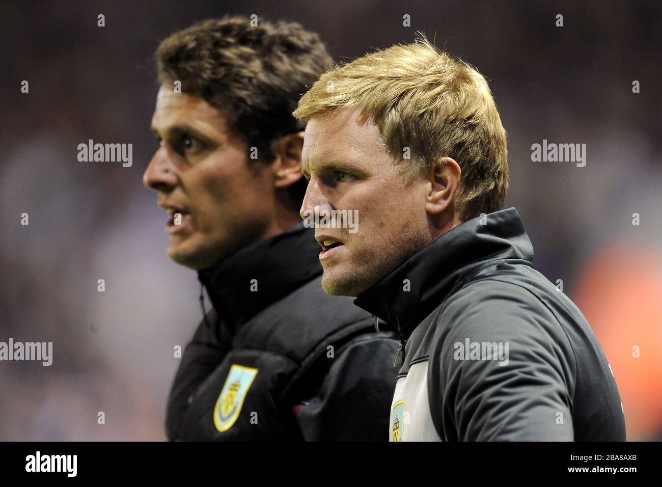Burnley manager Eddie Howe (right) and his assistant Jason Tindall ...