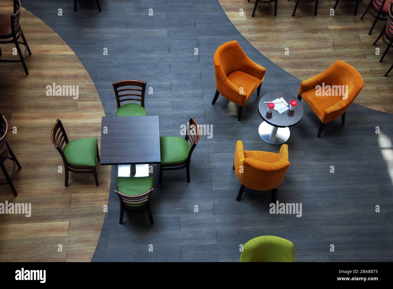 Empty cafeteria bar counter hi-res stock photography and images - Alamy