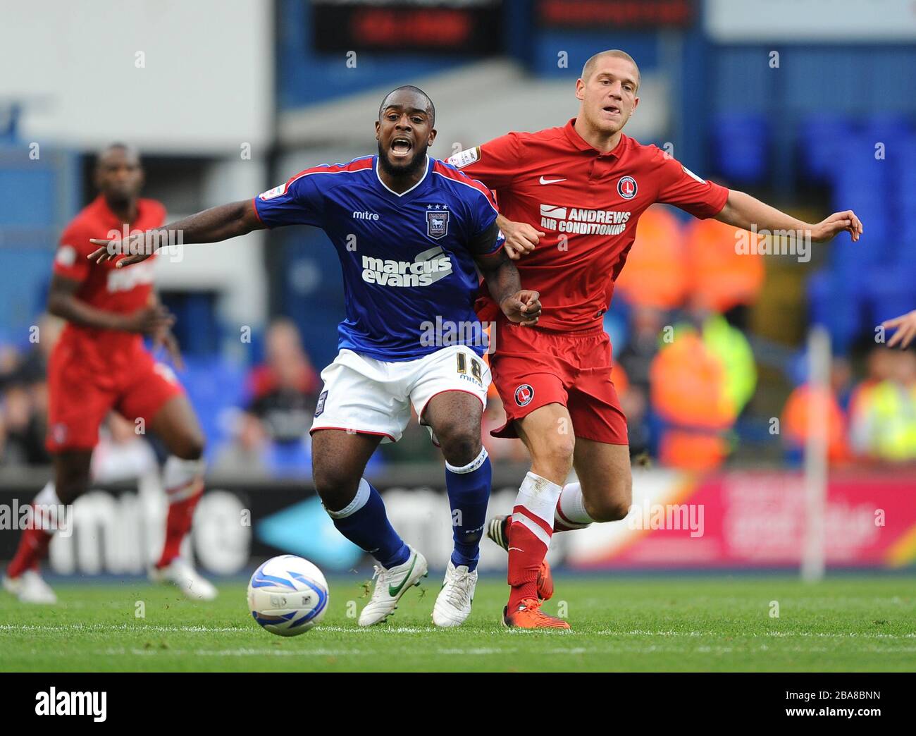 Ipswich Town's Nathan Ellington (left) and Charlton Athletic's Michael ...