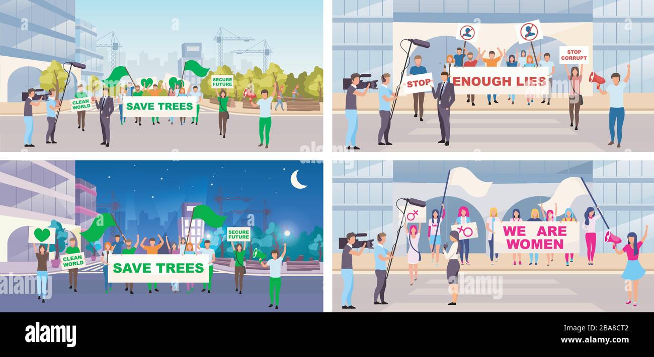 Environmental protests Stock Vector Images - Alamy