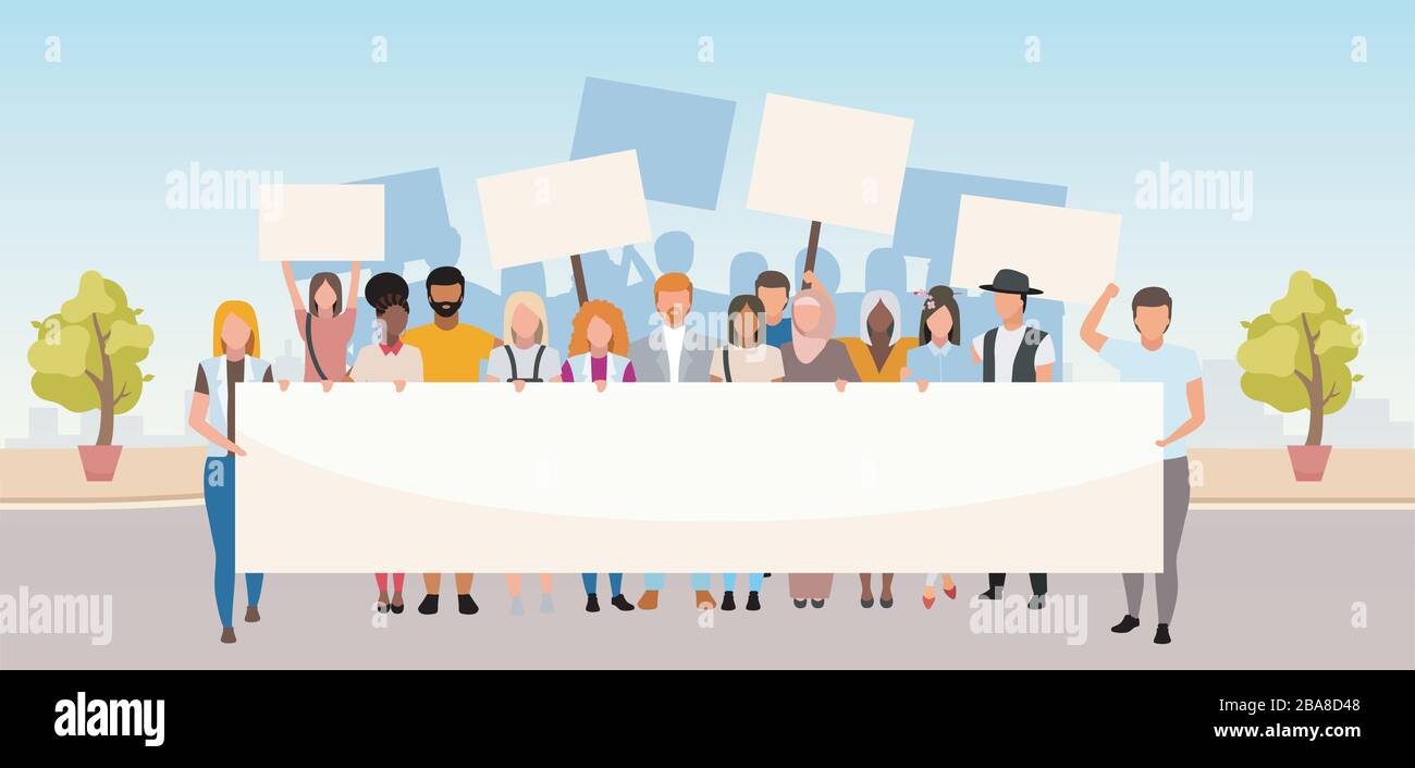 Multicultural protesters Stock Vector Images - Alamy