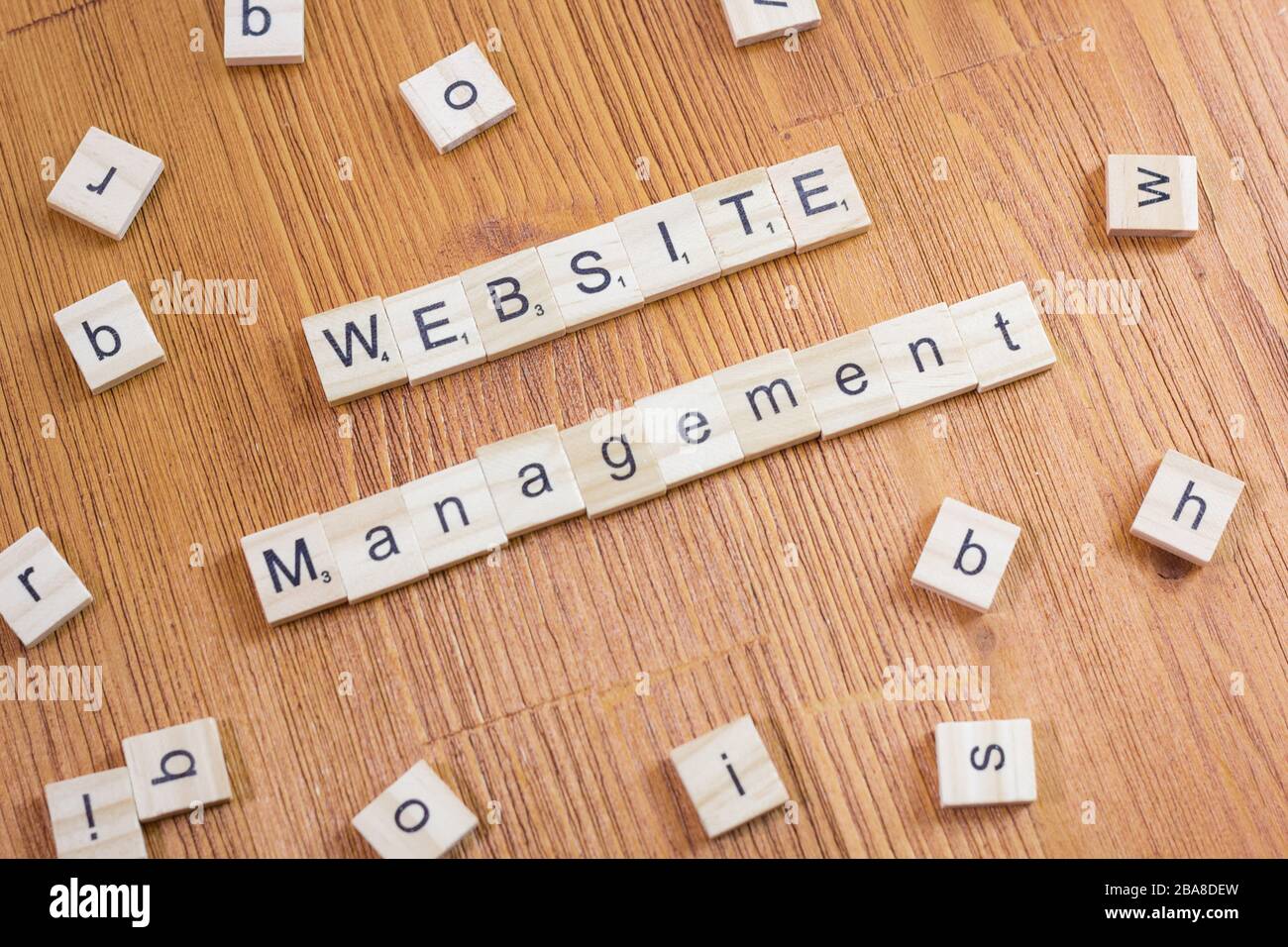 Word or phrase Website Management made with scrabble letters, great ...