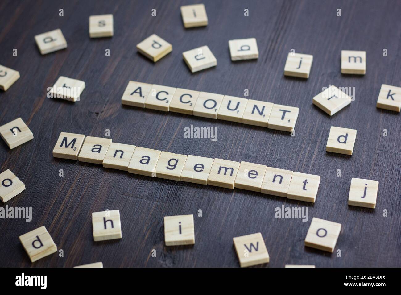Word or phrase Account Management made with scrabble letters, great ...