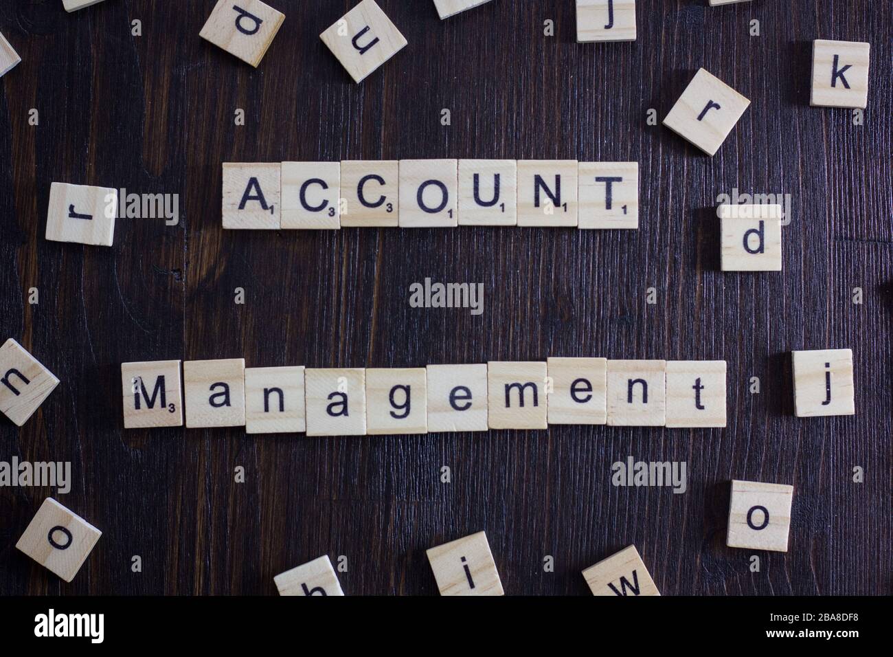 Word or phrase Account Management made with scrabble letters, great ...