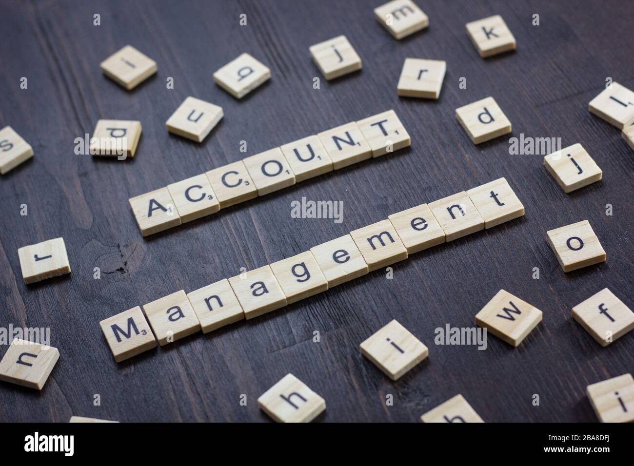 Word or phrase Account Management made with scrabble letters, great ...