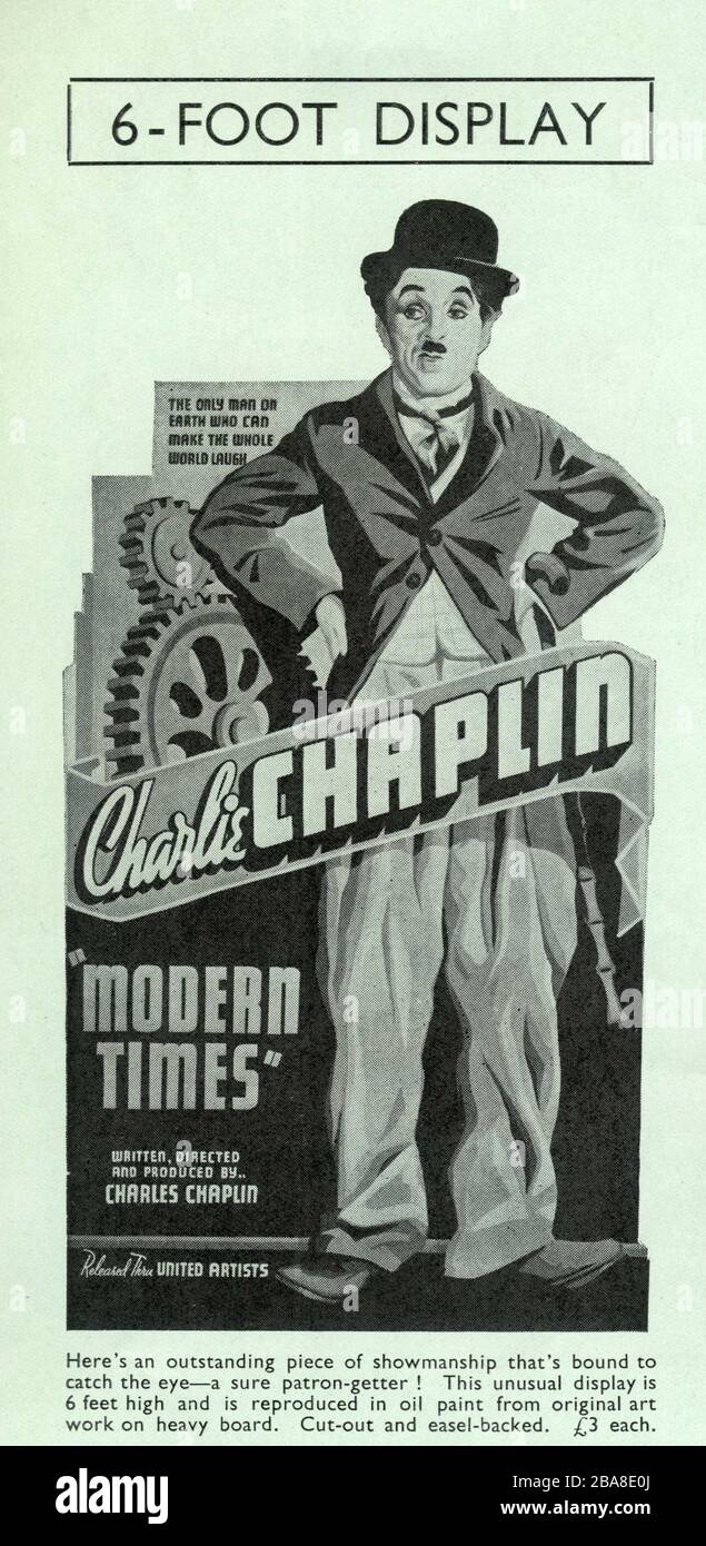 CHARLIE CHAPLIN as the Tramp in MODERN TIMES 1936 director / producer ...