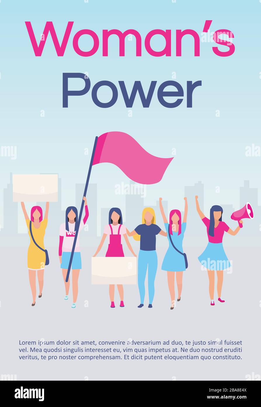 Women power brochure template. Feminist protest. Women empowerment ...