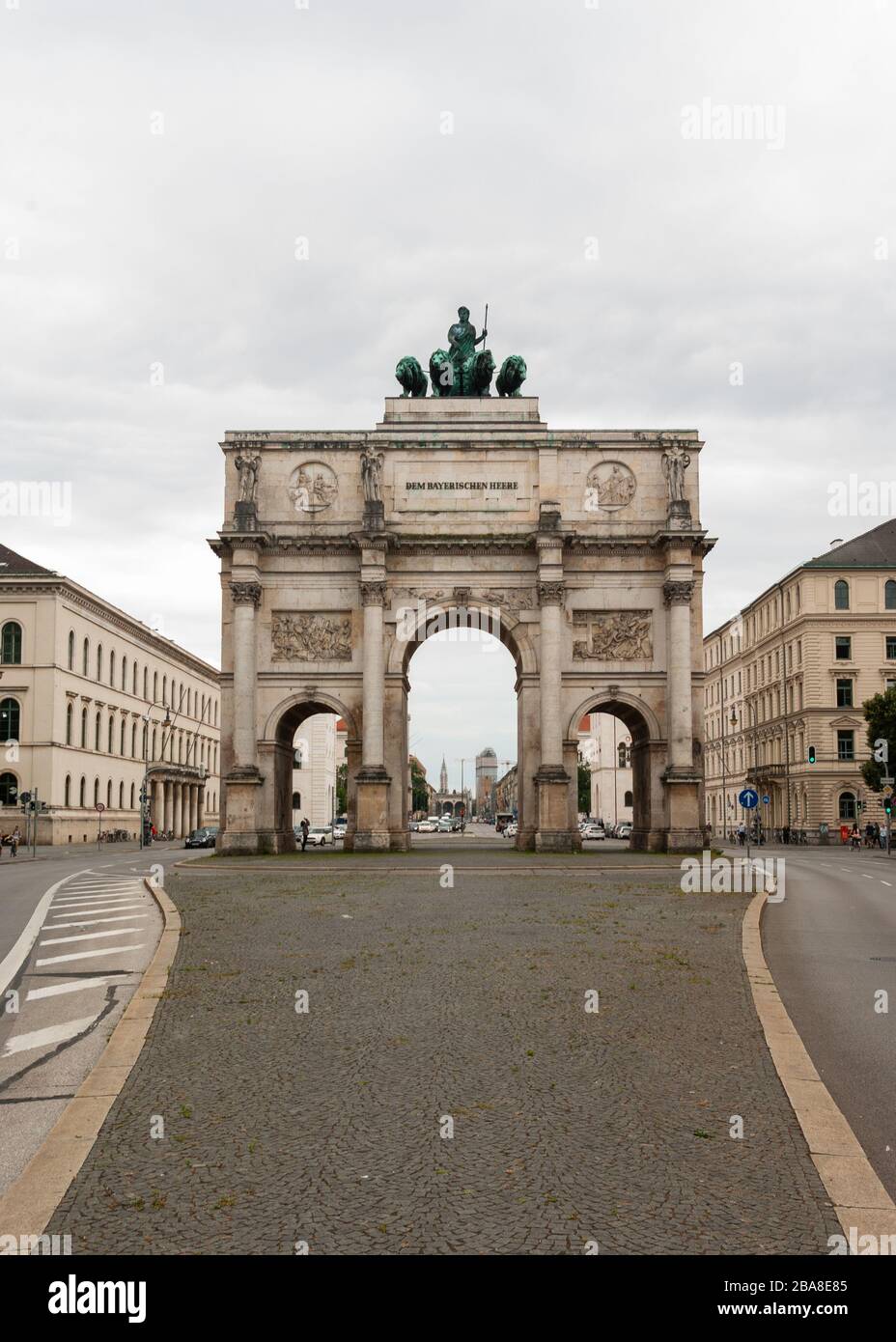 selective focus, main gate, arch of Germany, Munich Stock Photo - Alamy