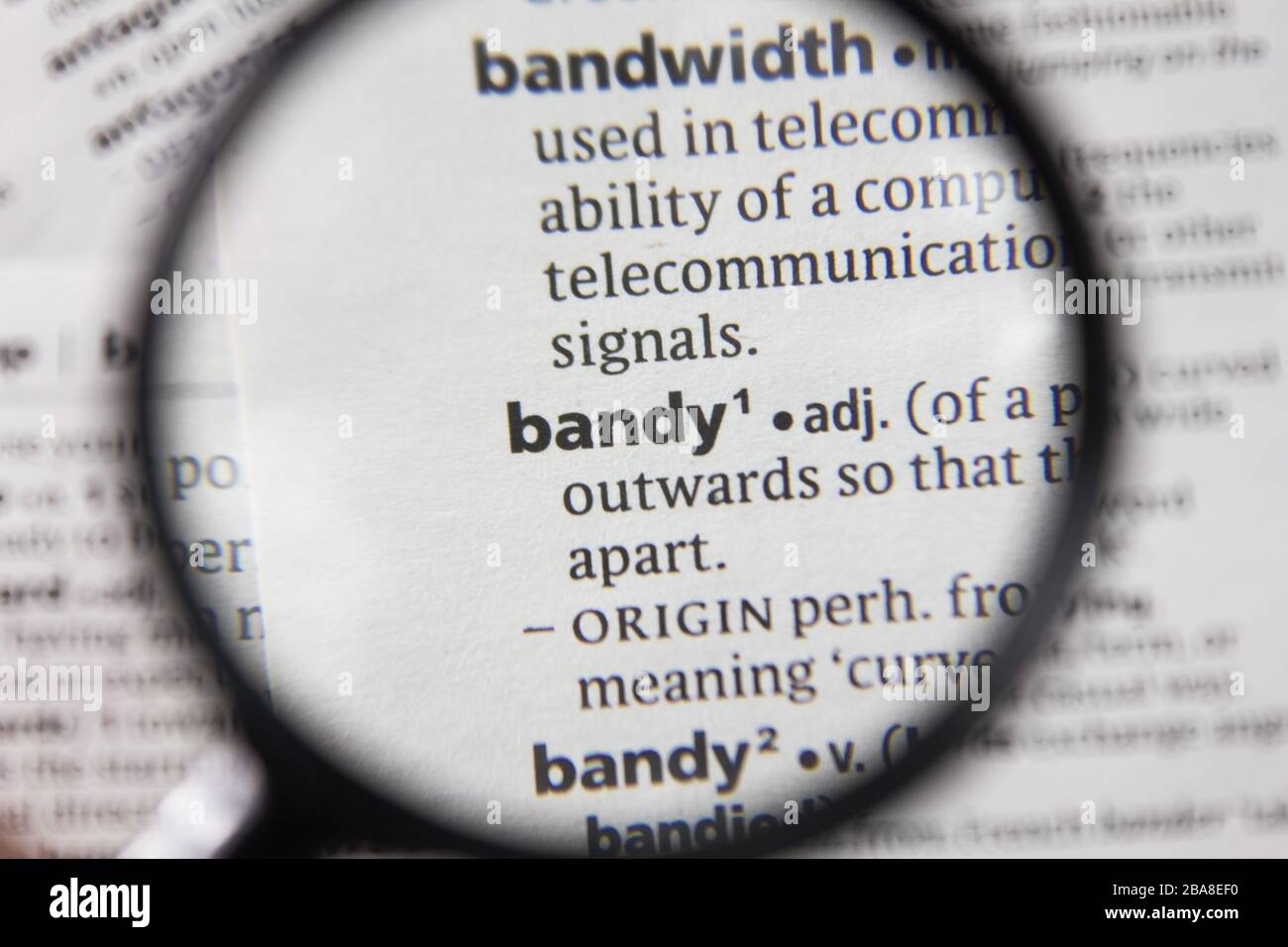 The word or phrase bandy in a dictionary Stock Photo - Alamy