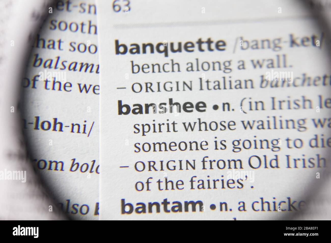 The word or phrase banshee in a dictionary Stock Photo - Alamy