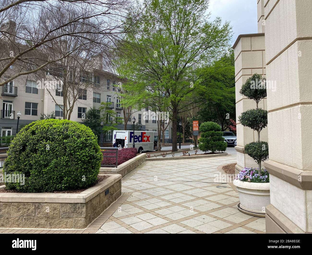 Atlanta, GA/USA-3/21/20: A Fedex truck delivering package to ...