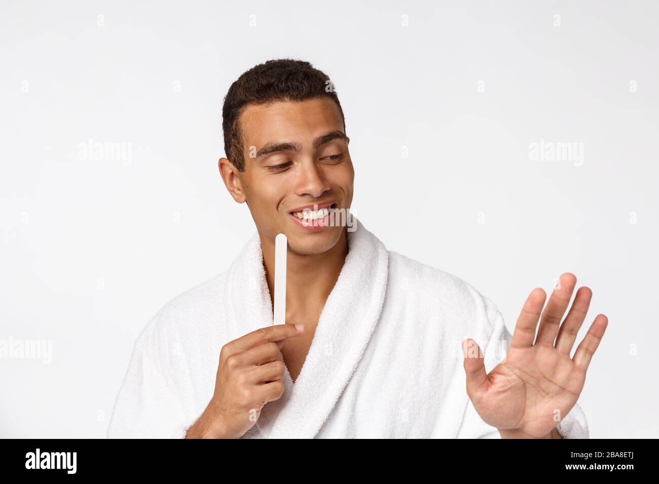 Man clean fingernails hi-res stock photography and images - Alamy