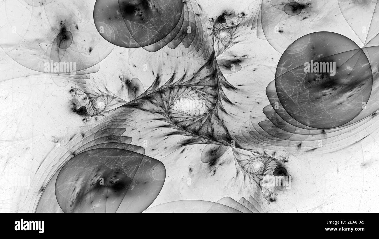 Black and white negative triangular fractal effect, computer generated ...