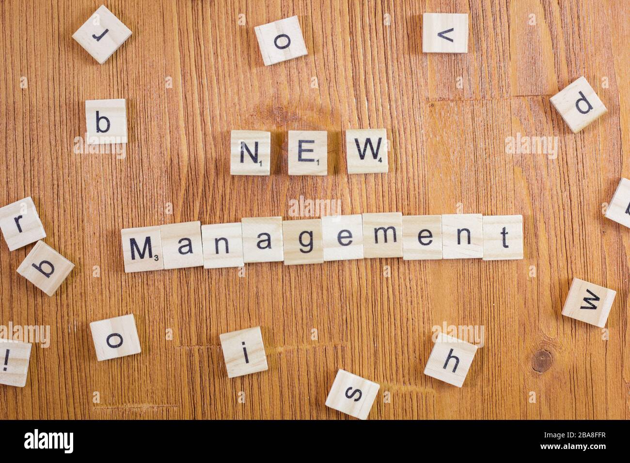 Word or phrase New Management made with scrabble letters, great image ...