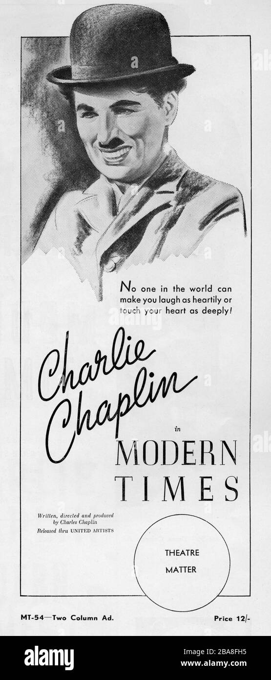 CHARLIE CHAPLIN as the Tramp in MODERN TIMES 1936 director / producer ...