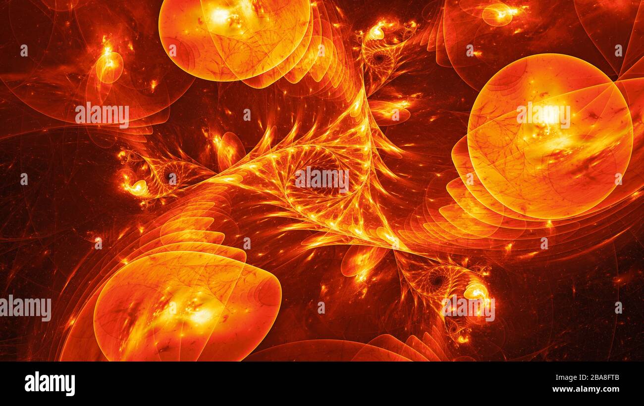 Fiery glowing triangular quantum, computer generated abstract background, 3D rendering Stock ...