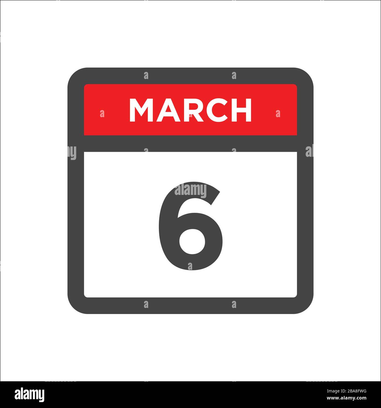 March 6 calendar icon - day of month Stock Vector Image & Art - Alamy