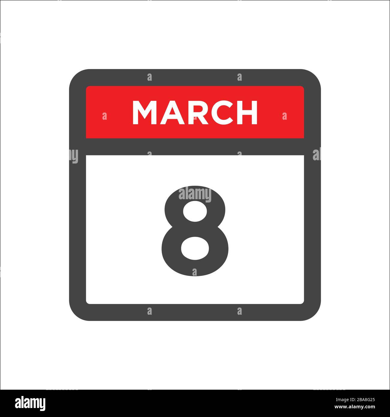 March 8 calendar icon - day of month Stock Vector Image & Art - Alamy