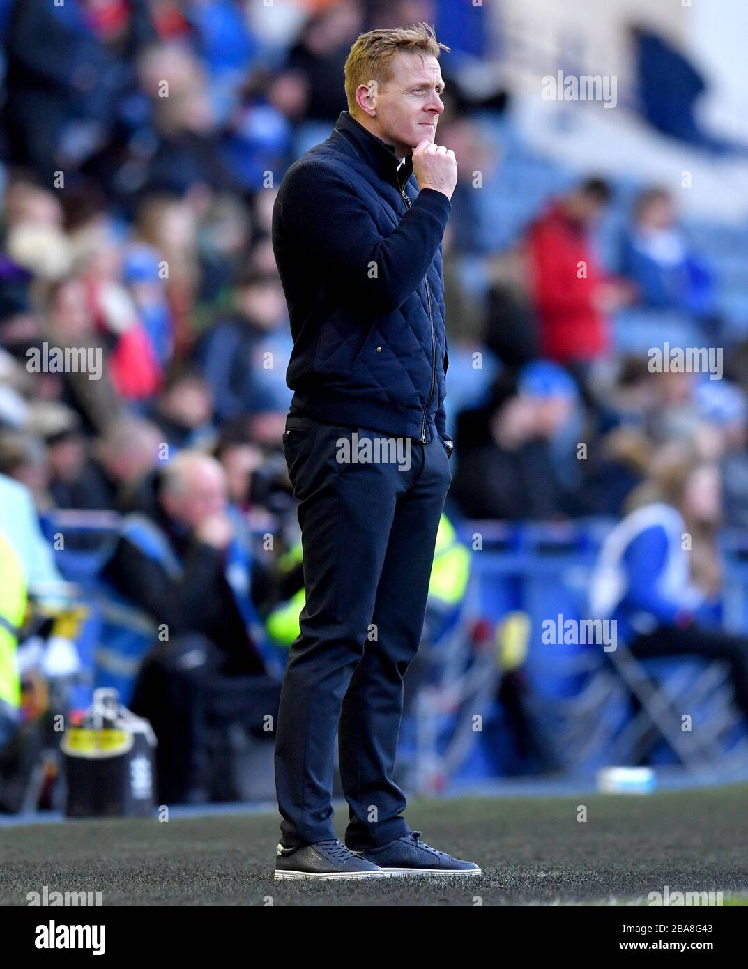 Sheffield Wednesday manager Garry Monk watches the action from the ...