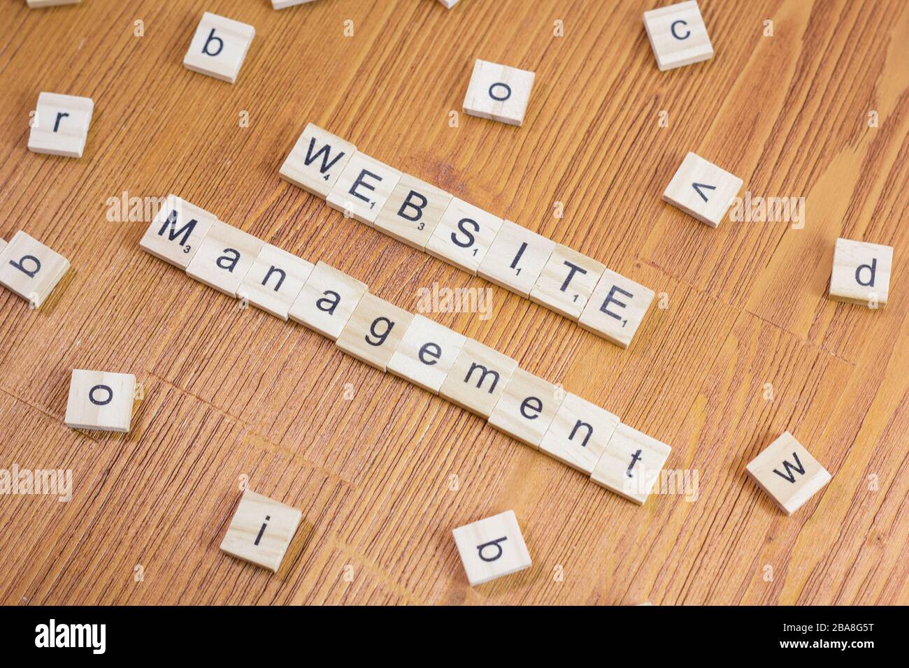 Word or phrase Website Management made with scrabble letters, great ...