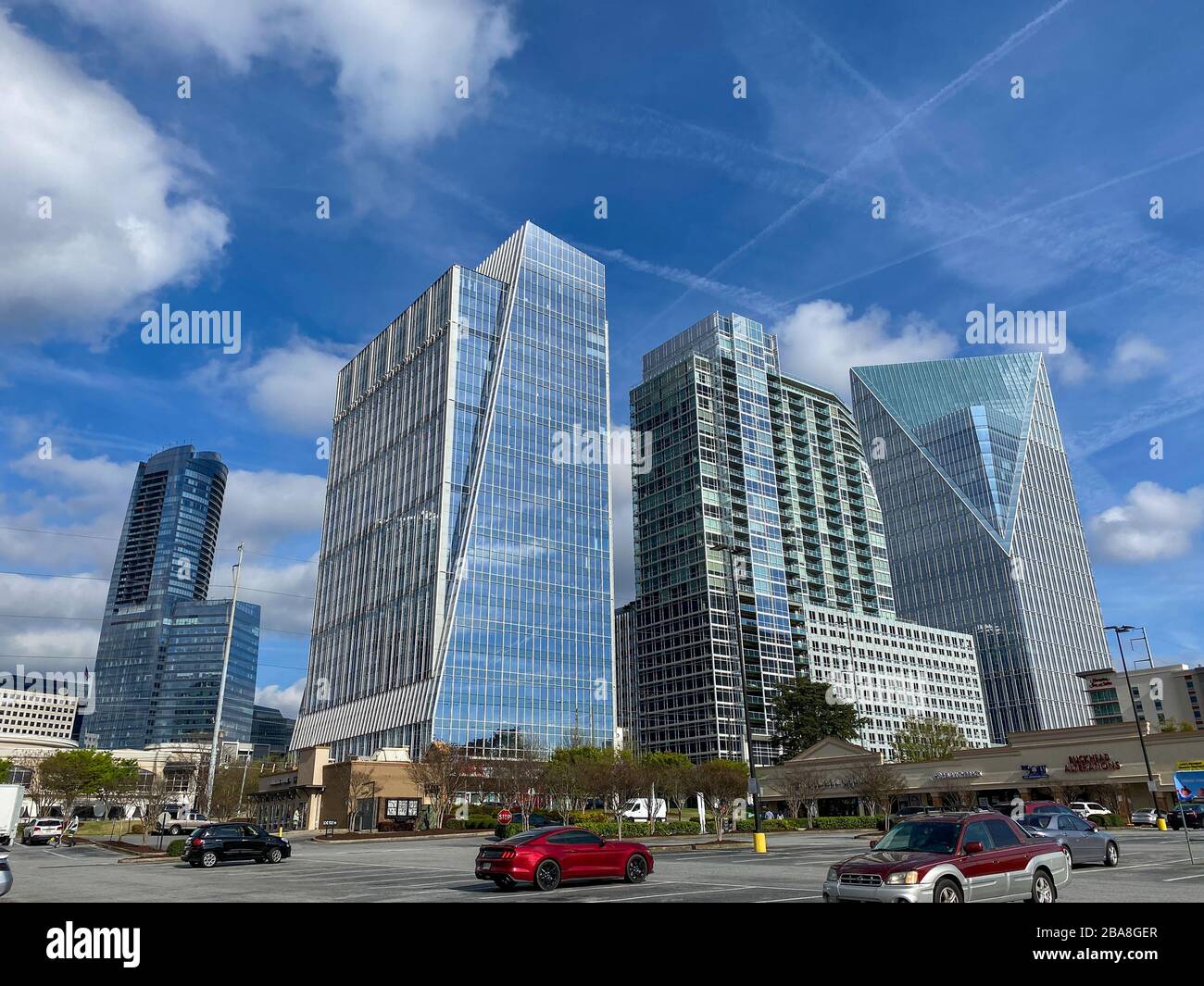 Atlanta, GA/USA-3/21/20: Condominiums and Corporate Buildings skyline ...