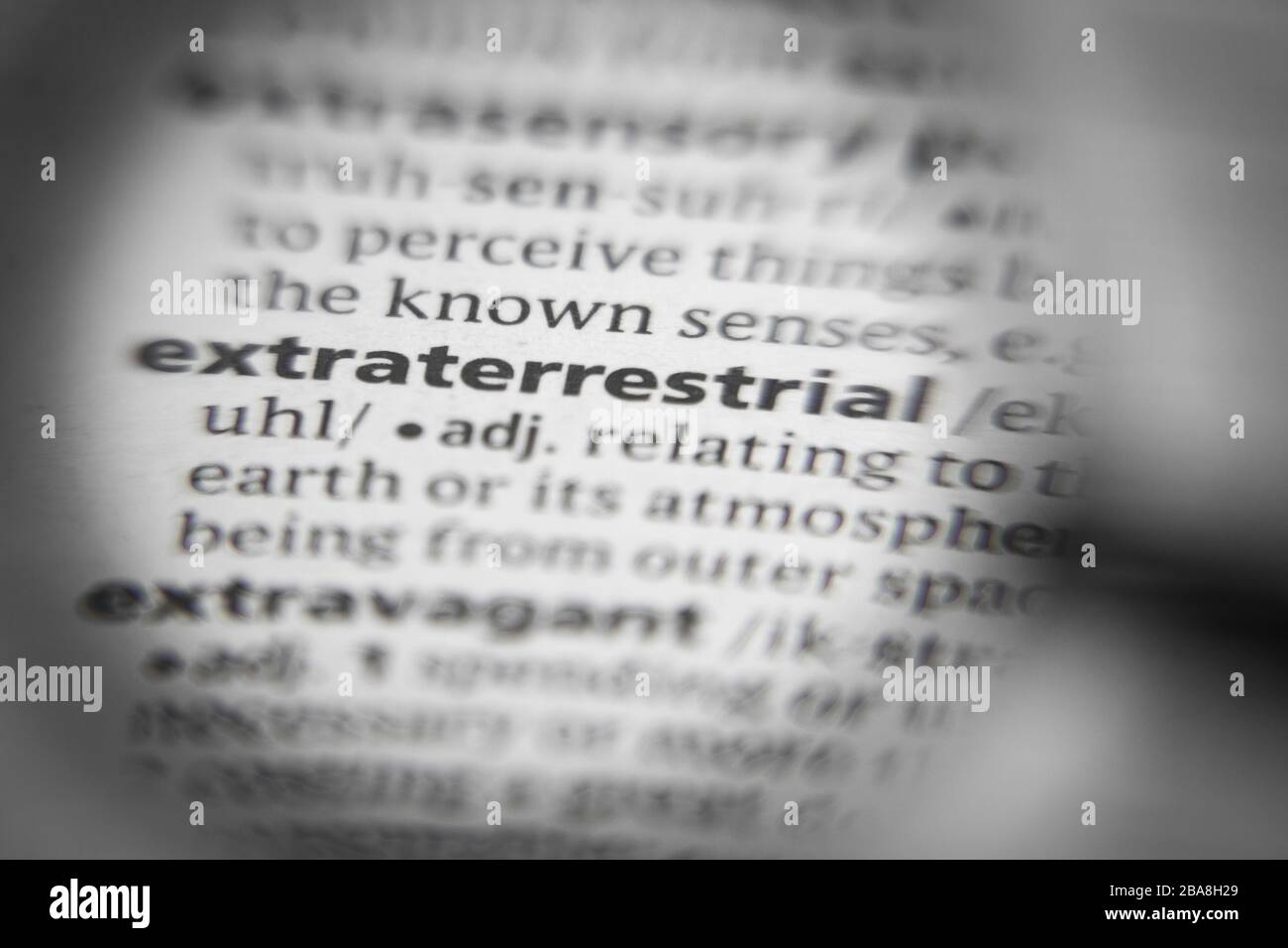 Word or phrase extraterrestrial in a dictionary. Great photo for your ...
