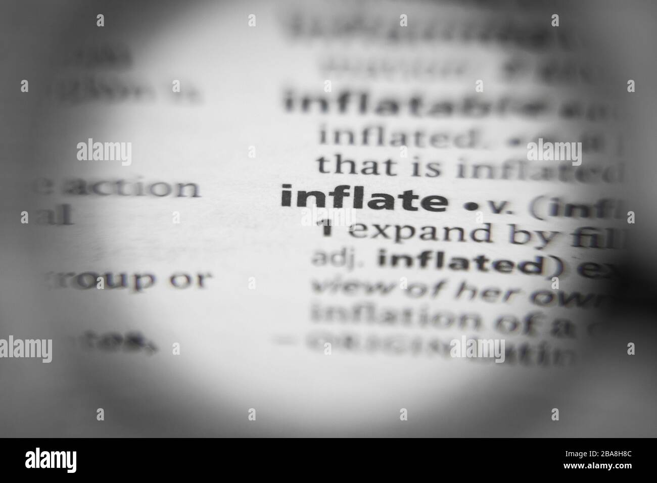 Word or phrase inflate in a dictionary. Great photo for your needs ...