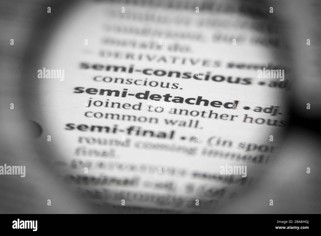 Word or phrase semi-detached in a dictionary. Great photo for your ...