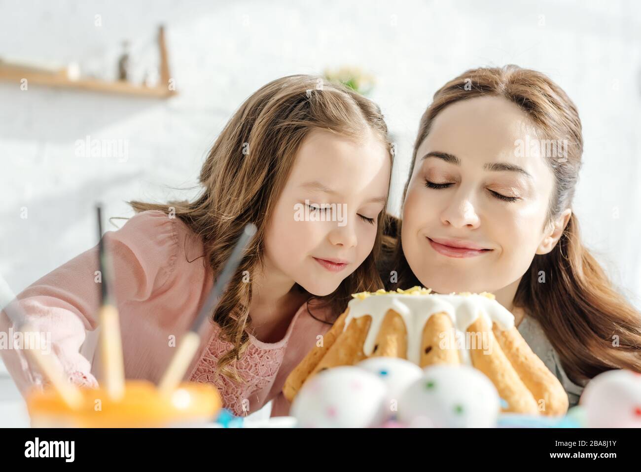 Child smelling bread hi-res stock photography and images - Alamy