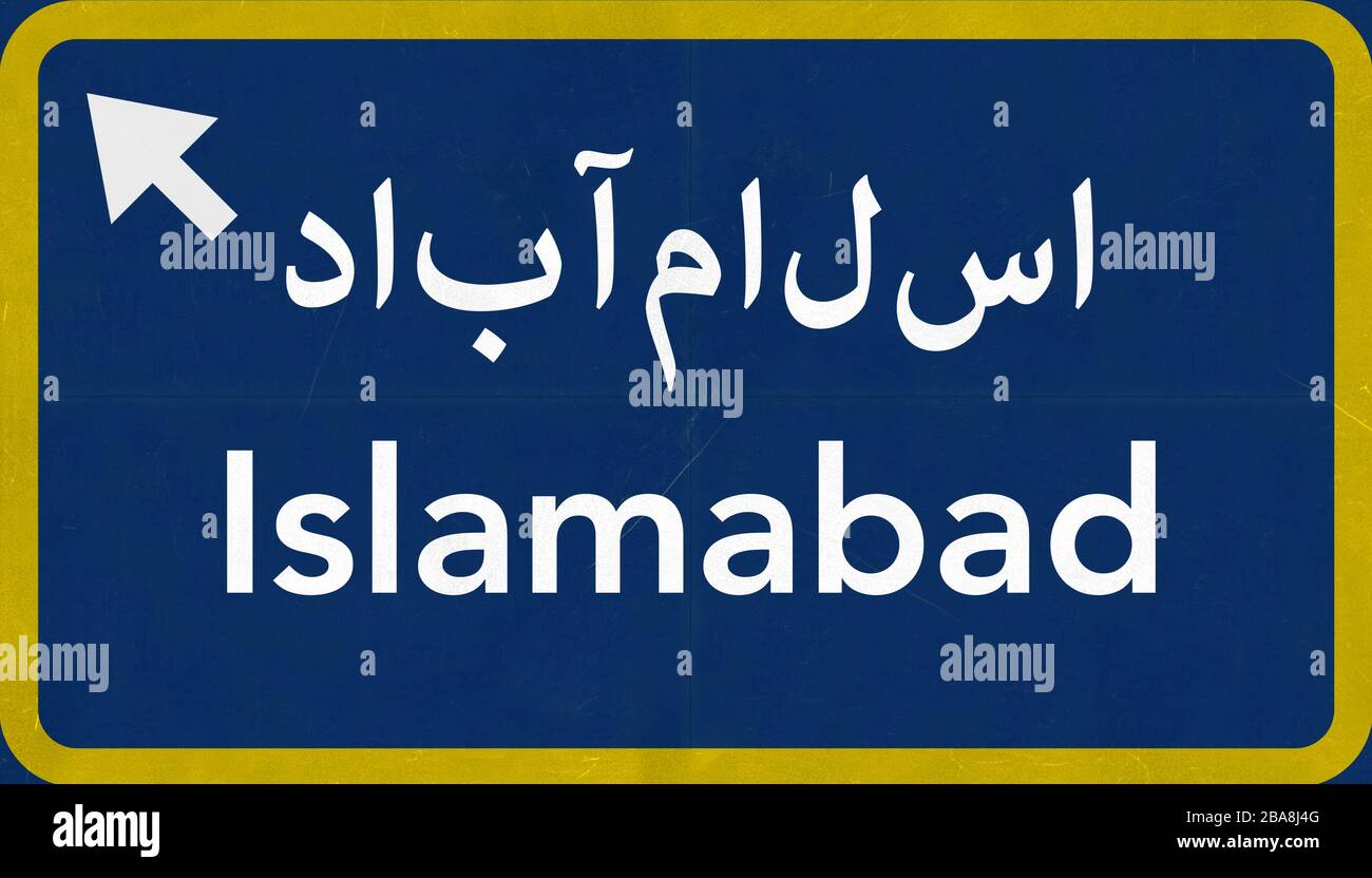Islamabad road sign hi-res stock photography and images - Alamy