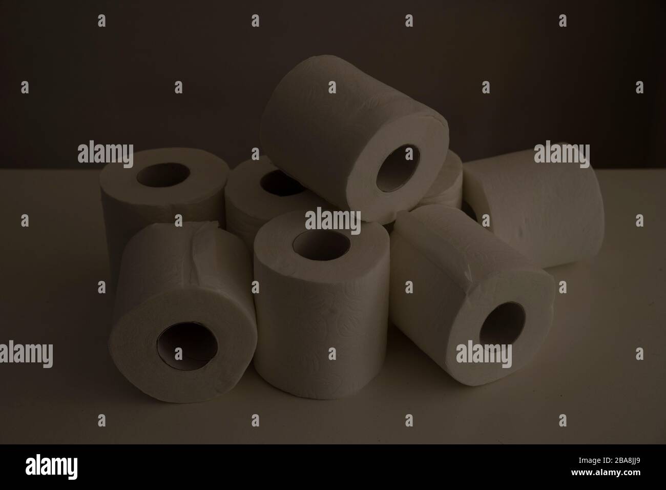 Pile of white toilet roll still life, minimal Stock Photo - Alamy