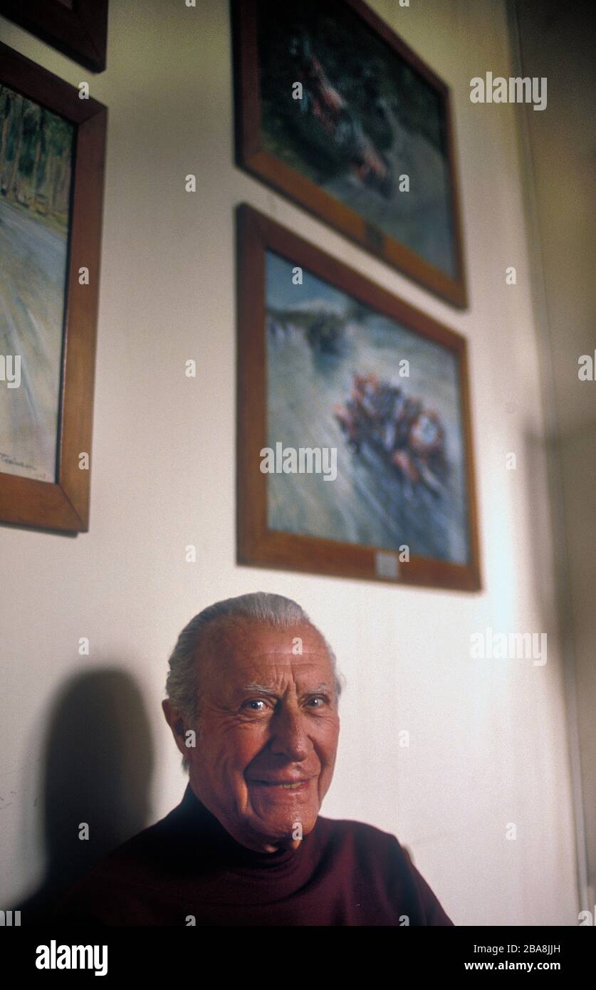 Count Giovanni (Johnny) Lurani photographed at his Villa in Calvenzano ...