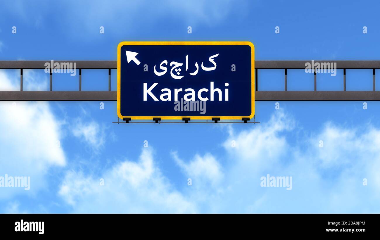 Karachi Pakistan Highway Road Sign Background Texture Stock Photo - Alamy