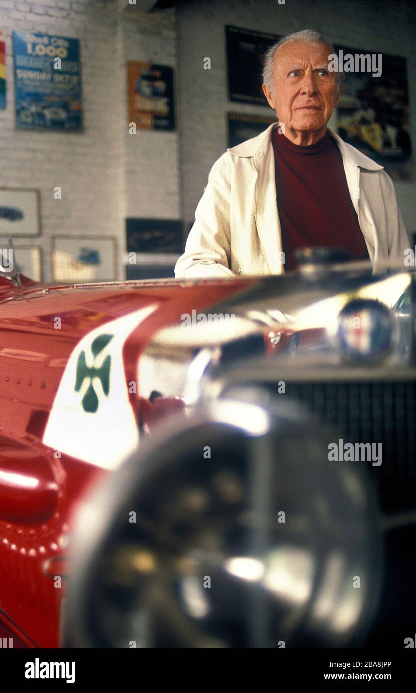 Count Giovanni (Johnny) Lurani photographed at his Villa in Calvenzano ...