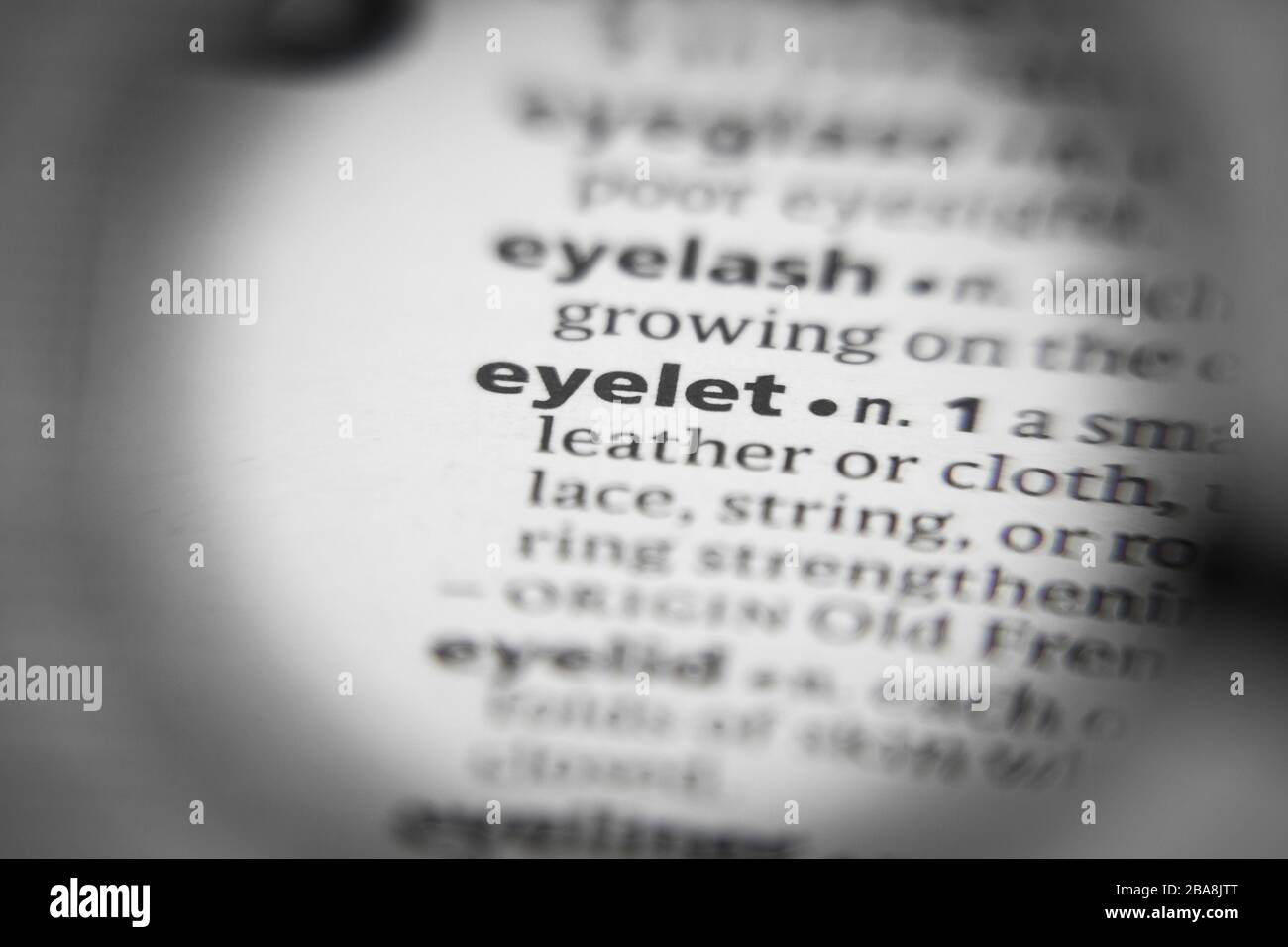 Word or phrase eyelet in a dictionary. Great photo for your needs Stock ...