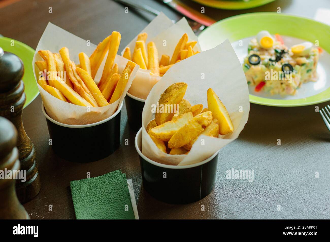 Fried potatoes on table, great image for your needs Stock Photo - Alamy