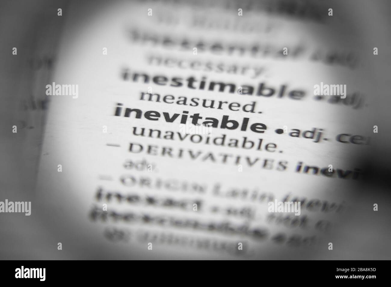 Word or phrase inevitable in a dictionary. Great photo for your needs ...