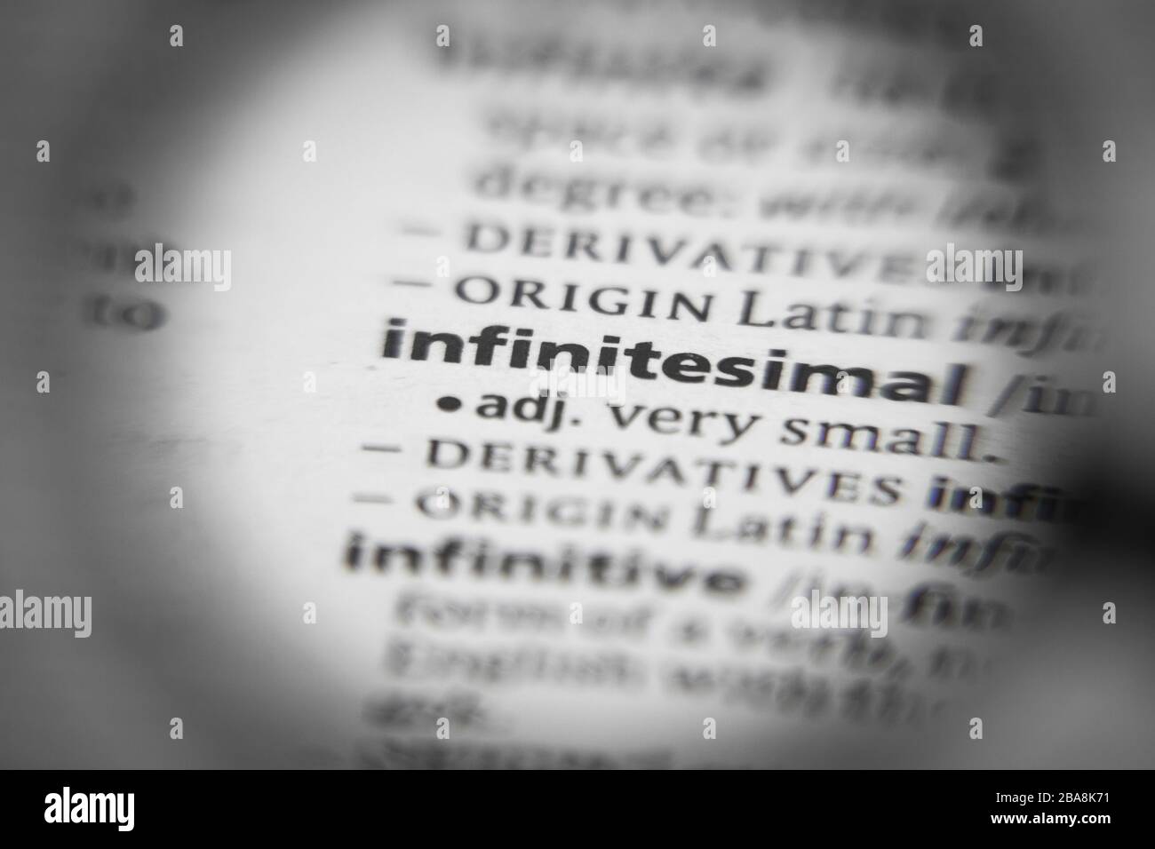 Word or phrase infinitesimal in a dictionary. Great photo for your ...
