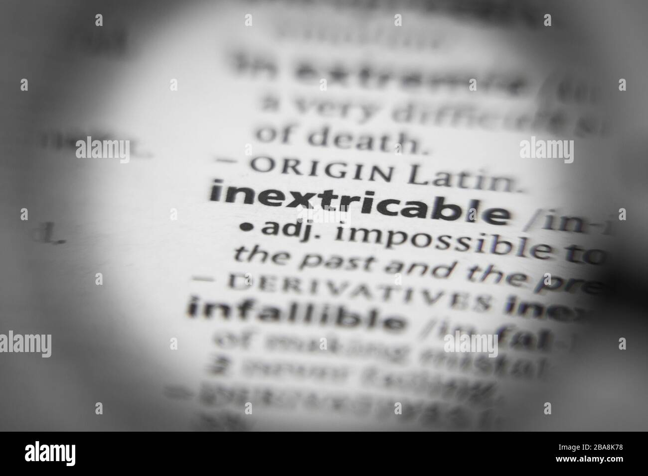 Word or phrase inextricable in a dictionary. Great photo for your needs ...