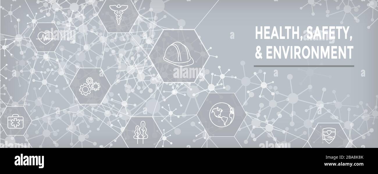 Health Safety & Environment Icon Set and Web Header Banner Stock Vector ...