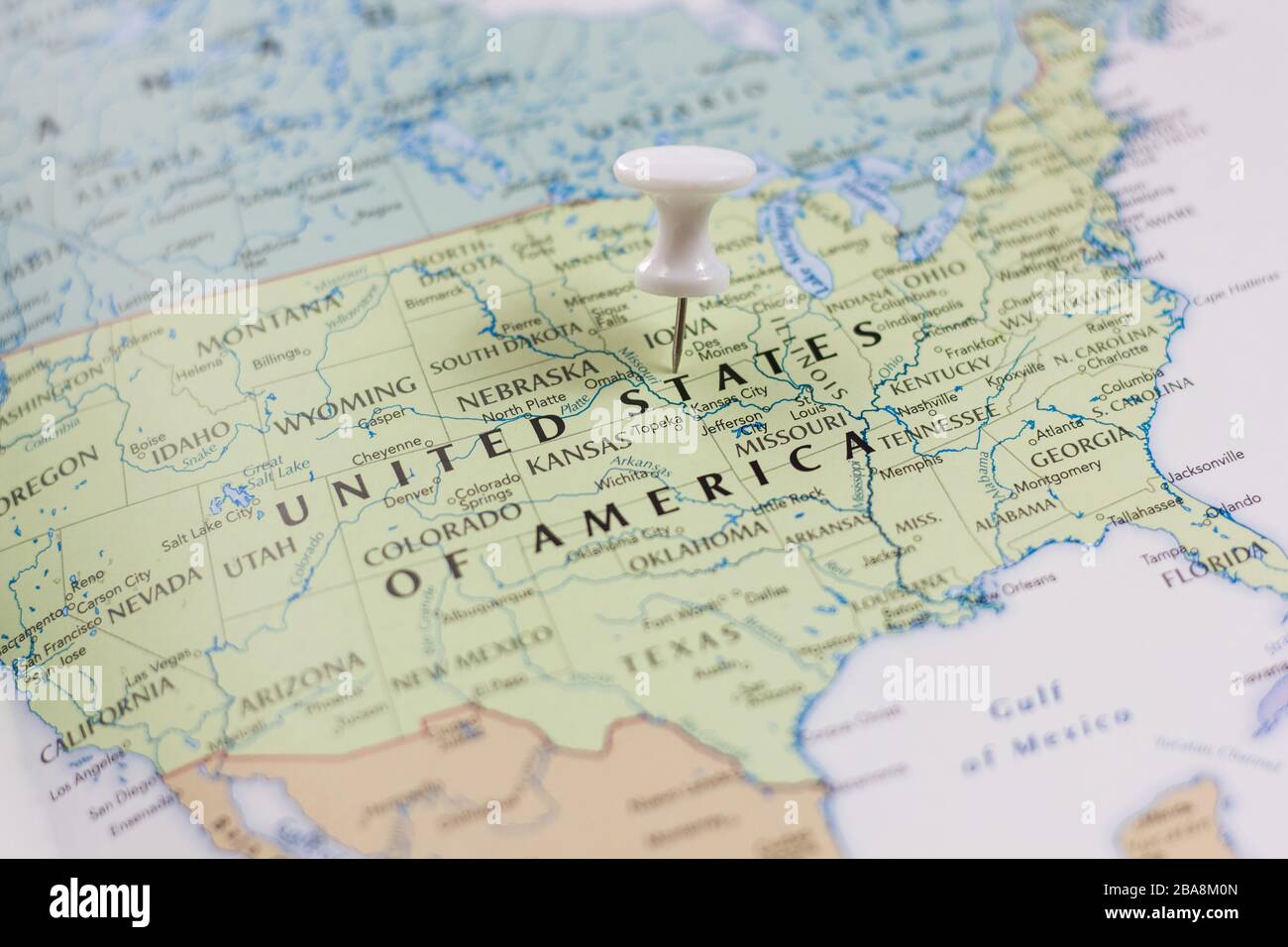 United States of America or USA on the map of the world or atlas Stock ...