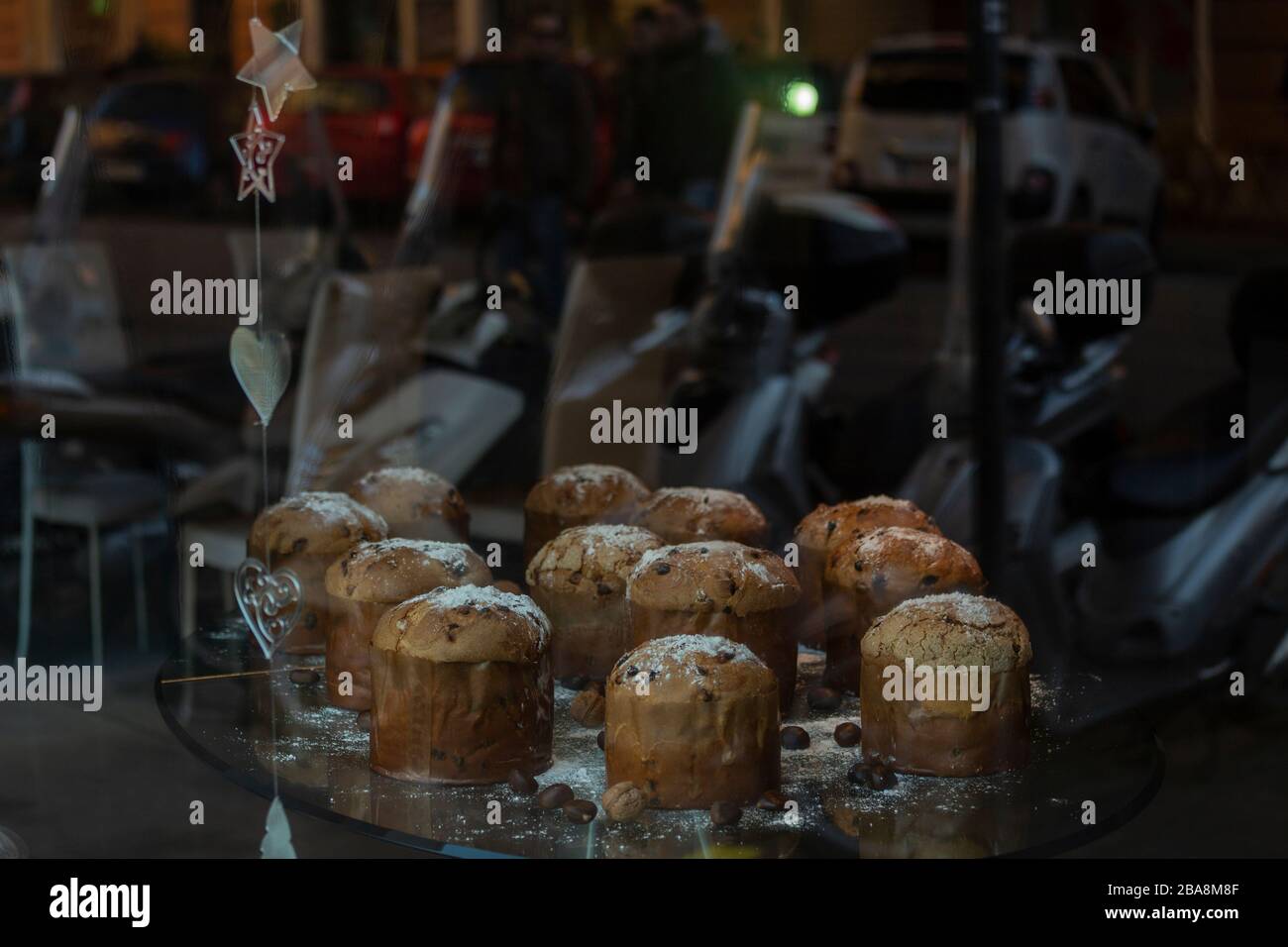 Italian pastry in a shopwindow in Rome Stock Photo - Alamy