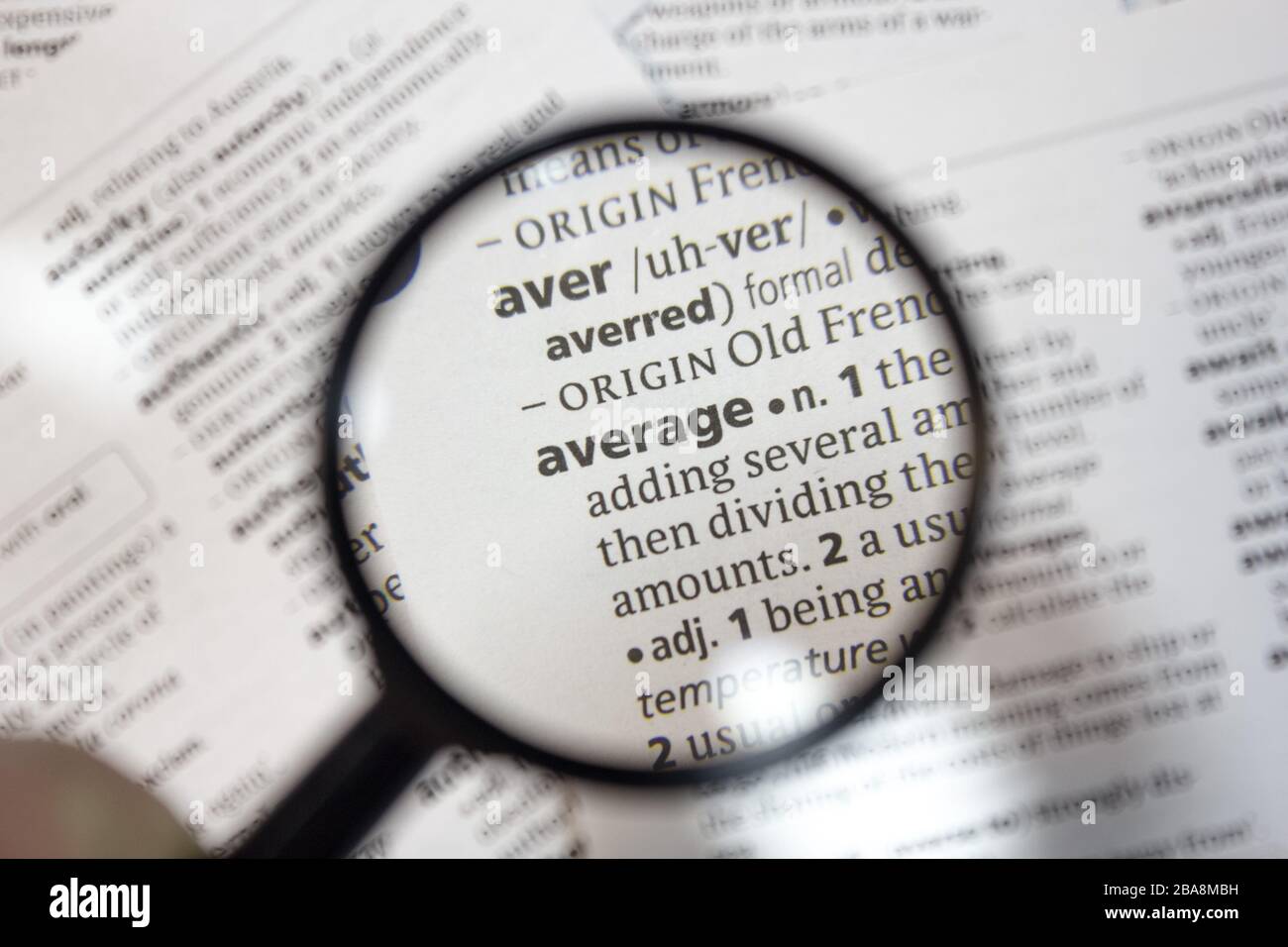 The word of phrase average in a dictionary Stock Photo - Alamy