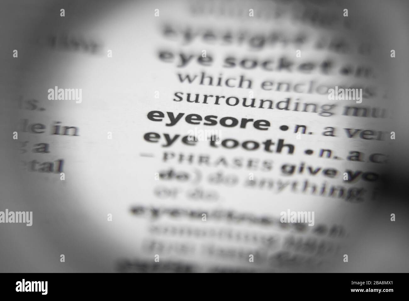 Word or phrase eyesore in a dictionary. Great photo for your needs ...