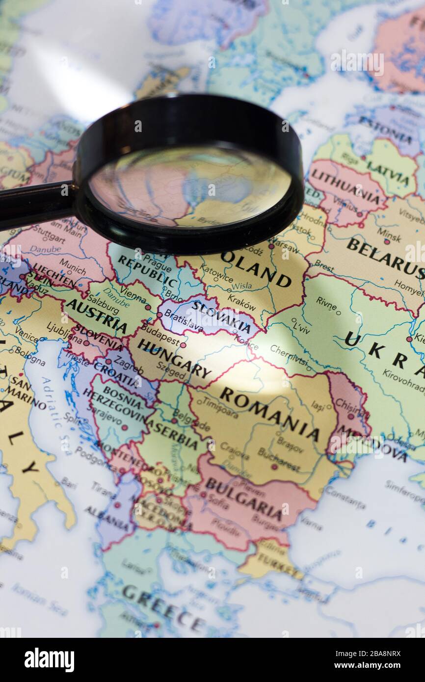 Slovakia on the map of the world or atlas Stock Photo - Alamy