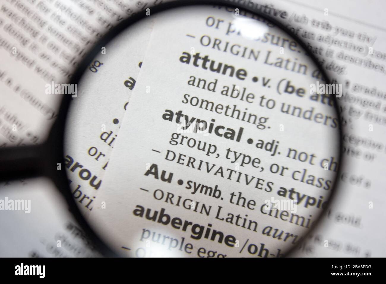 The word of phrase atypical in a dictionary Stock Photo - Alamy