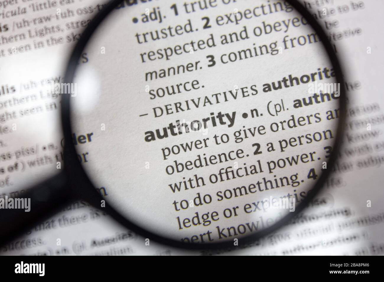 The word of phrase authority in a dictionary Stock Photo - Alamy