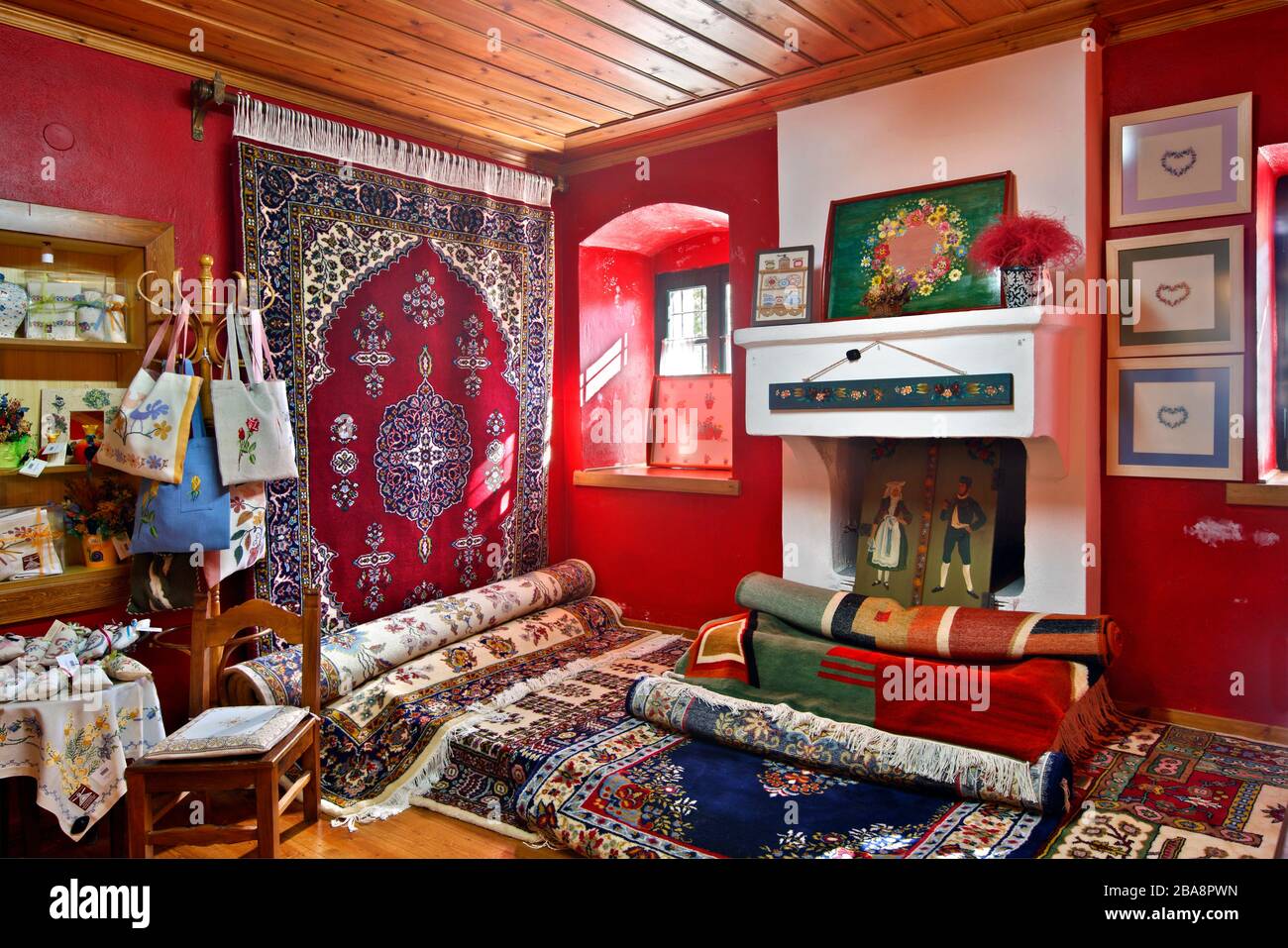 Traditional carpets and other handicrafts in Rizarios Handicraft School ...